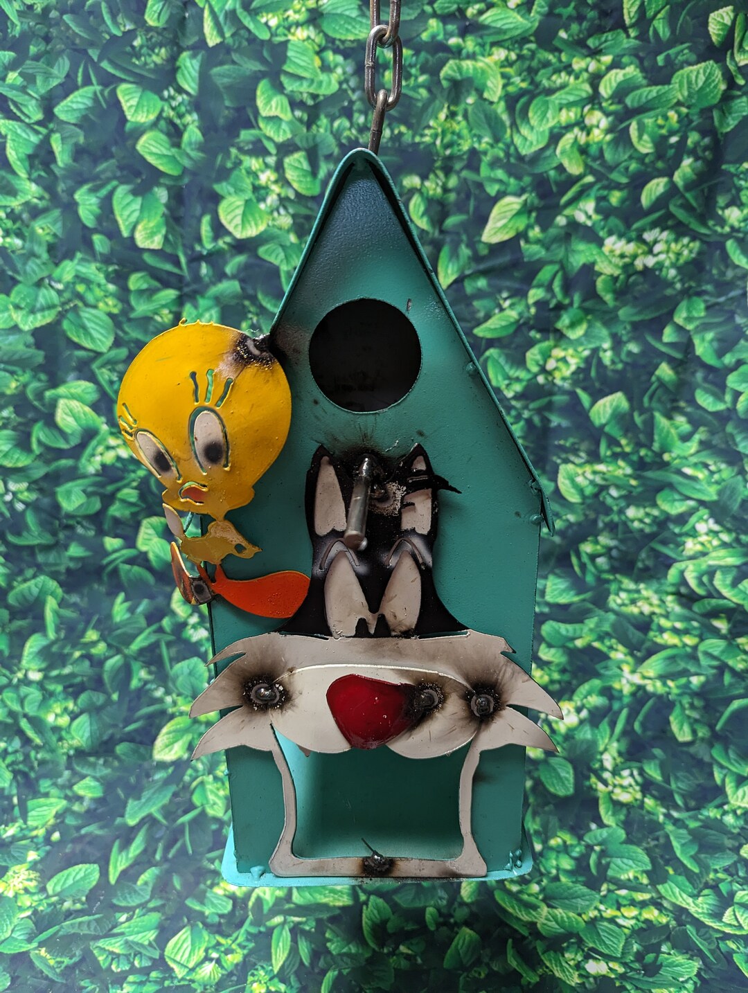 New Vintage Rustic Hand Made Hand Painted in Mexico Tweety Sylvester ...