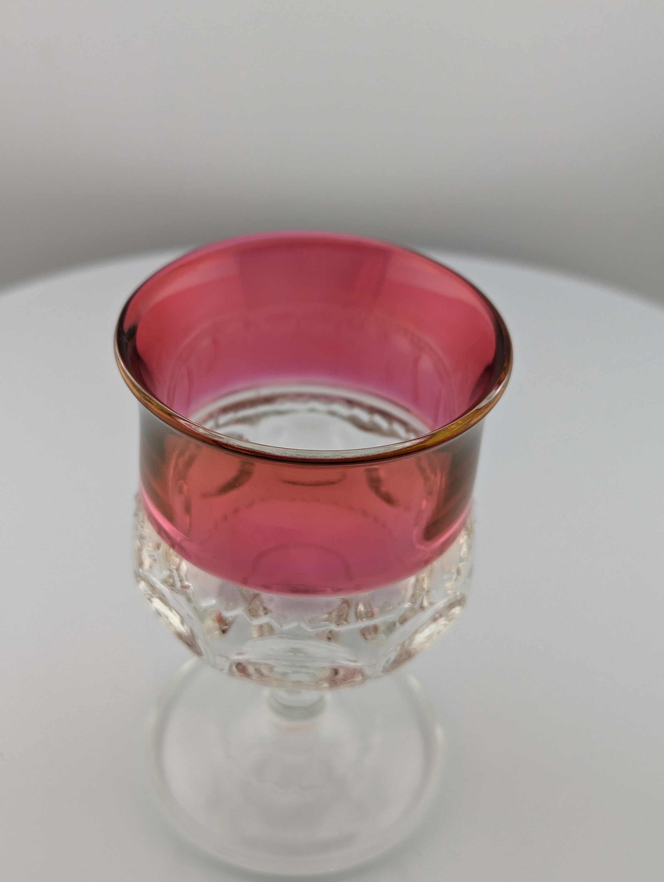 Very Good Used Kings Crown Goblets Ruby Red Clear Thumb Print ...