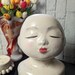 New Vintage Pottery Large Fat Lady Head Planter Vase Head Statue Doll ...