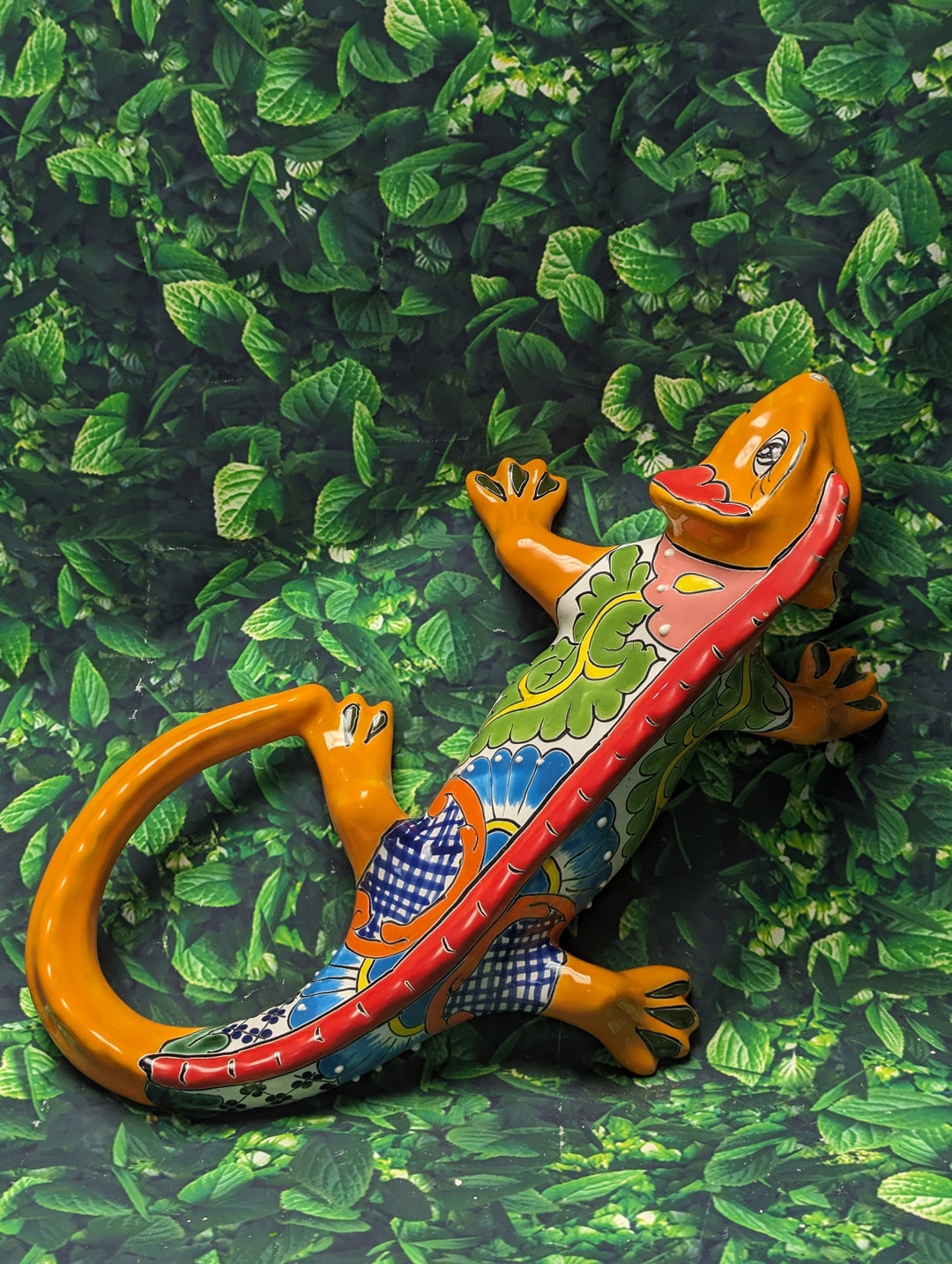 New Talavera Style Lizard Gecko Red Reptile Ceramic Pottery Western ...