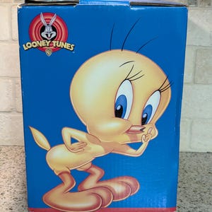 New in Box Vintage Tweety Bird Ceramic Cookie Jar Warner Brothers ...