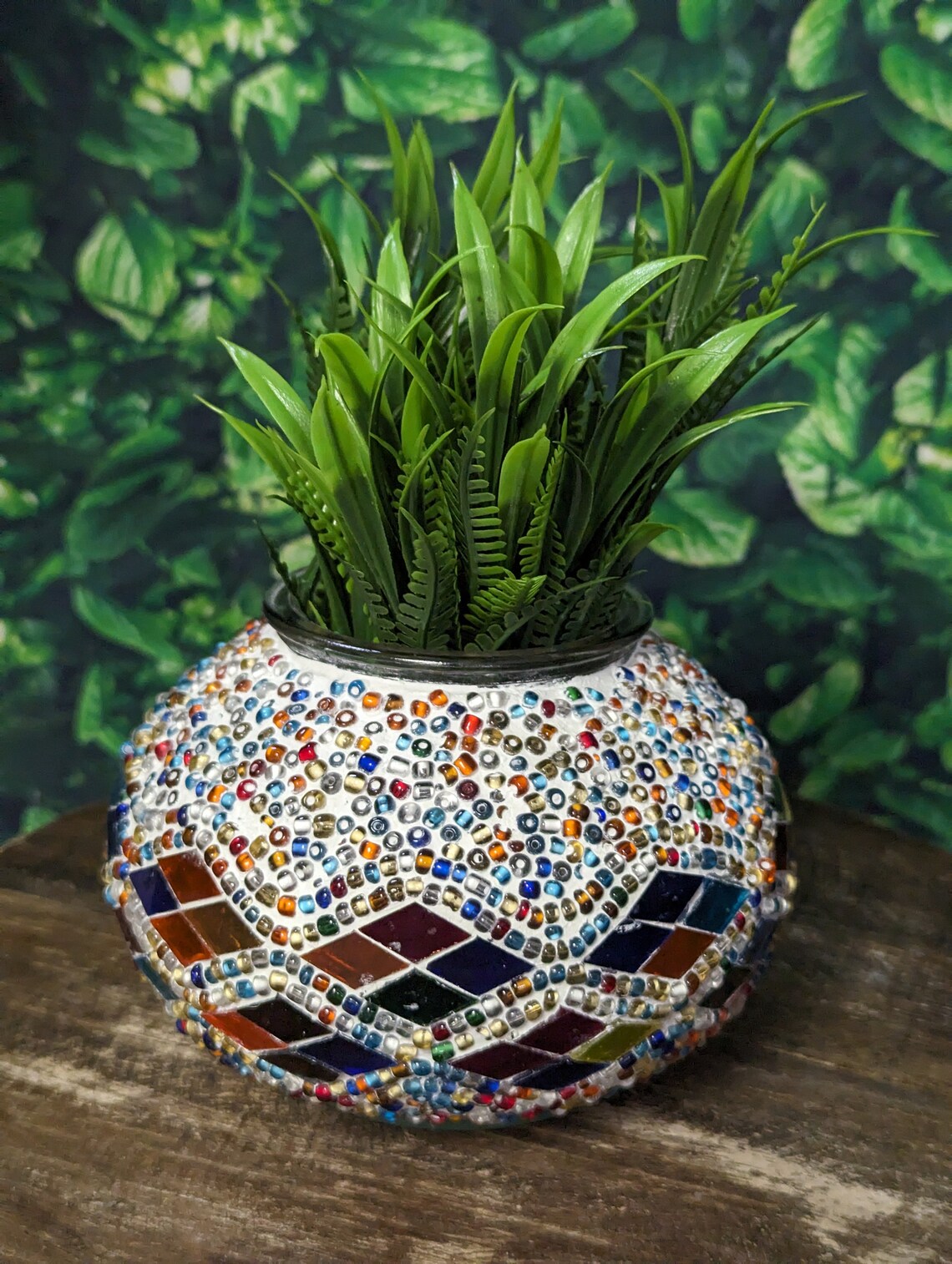 New Cut Glass Turkish Globe Round Colorful Blue White Yellow Glass ...