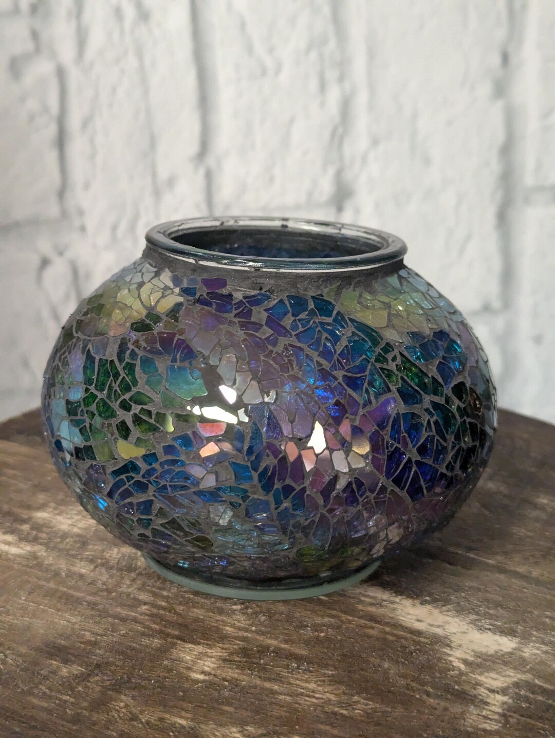Brand New Cut Glass Mosaic Turkish Tea Light Candle Holder Free ...
