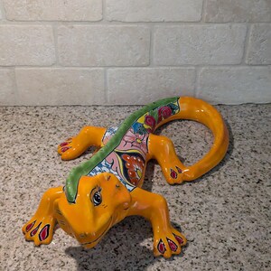 New Talavera Style Lizard Gecko Orange Reptile Ceramic Pottery Western ...