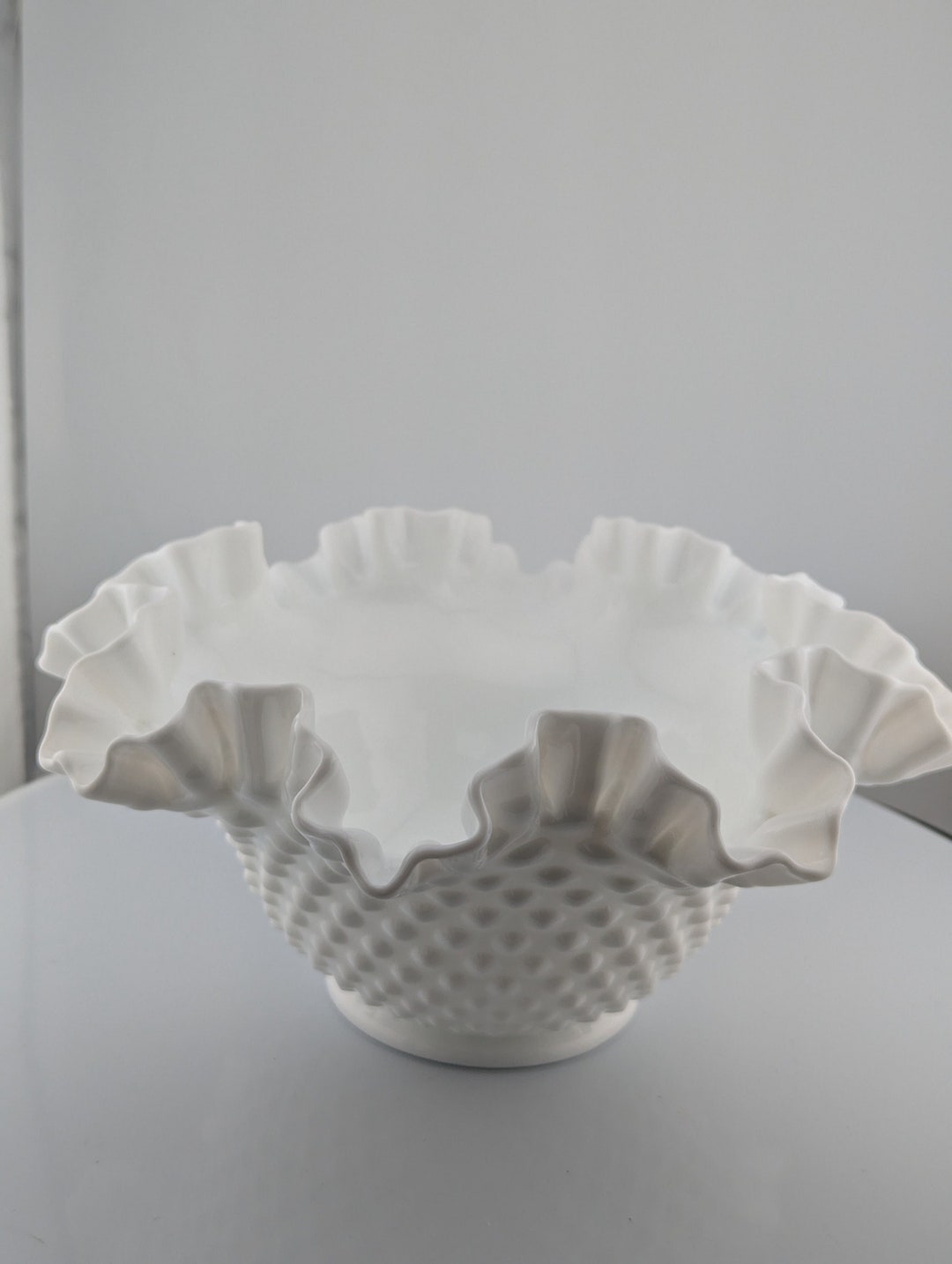 Very Good Condition Vintage Hobnail Hob Nail Double Ruffle Bowl Free ...