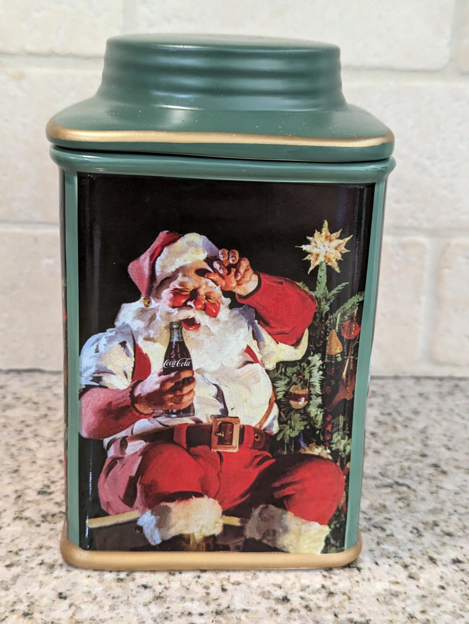 Excellent Condition Cola 2002 Christmas Xmas Cookie Jar Canister Santa ...