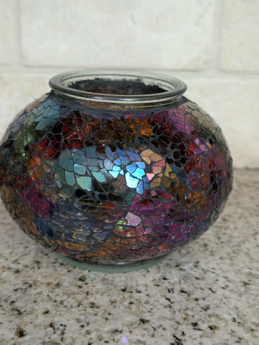 Brand New Cut Glass Mosaic Turkish Tea Light Tealight Candle Votive ...