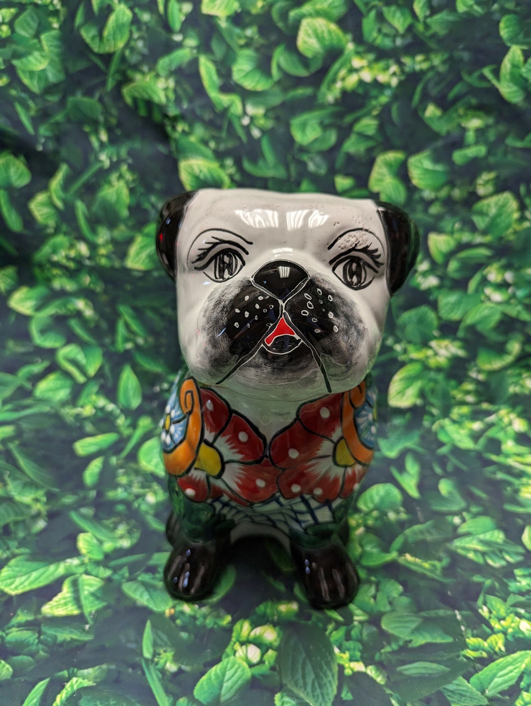 New Talavera Style Boxer Dog Colorful Blue Orange Planter Hand Made ...