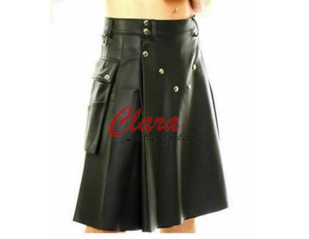 Leather Warrior Tribal Skirt Scottish Style Kilt BDSM Larp - Etsy