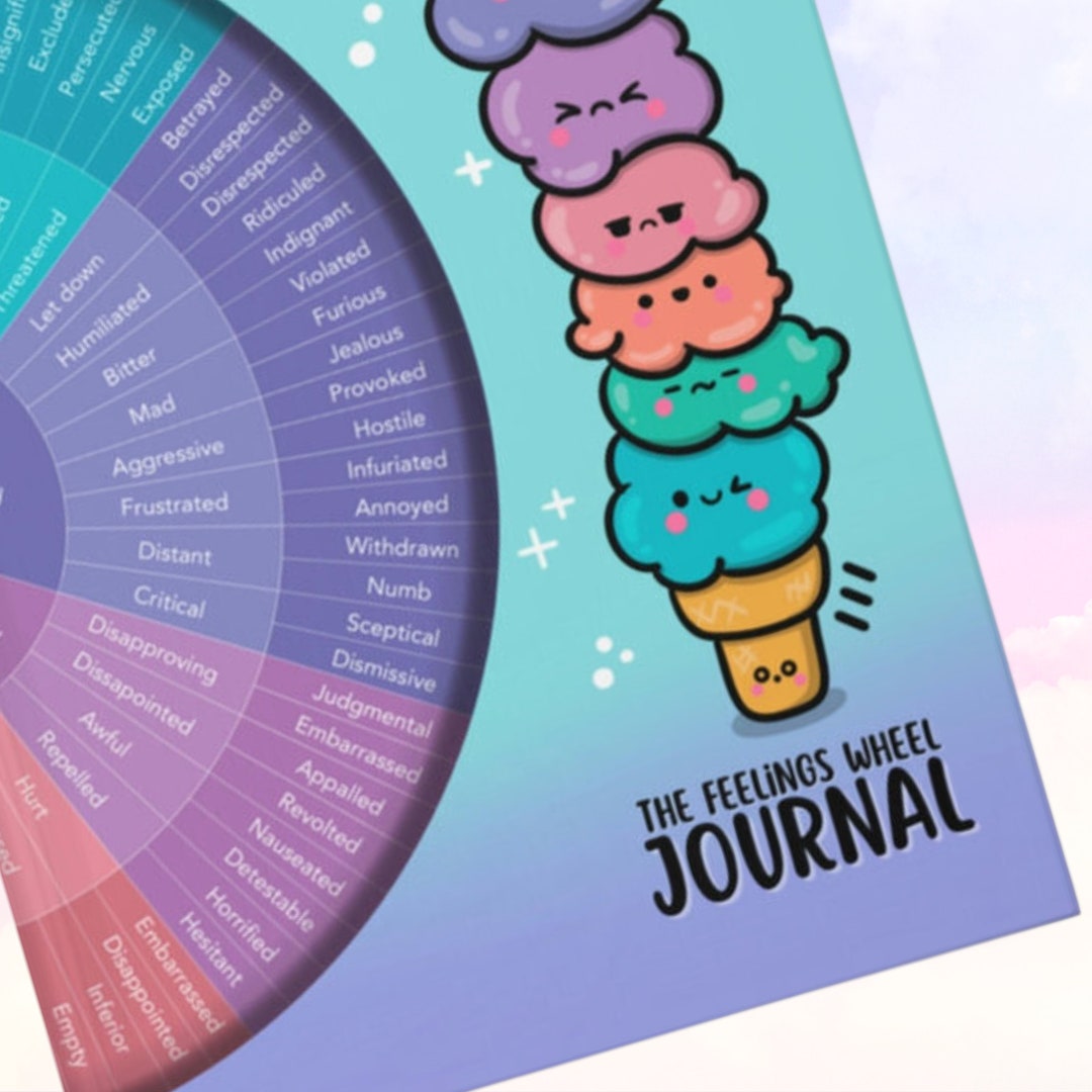 Feelings Wheel Journal / Emotions Wheel / Rainbow Feelings / Therapist ...