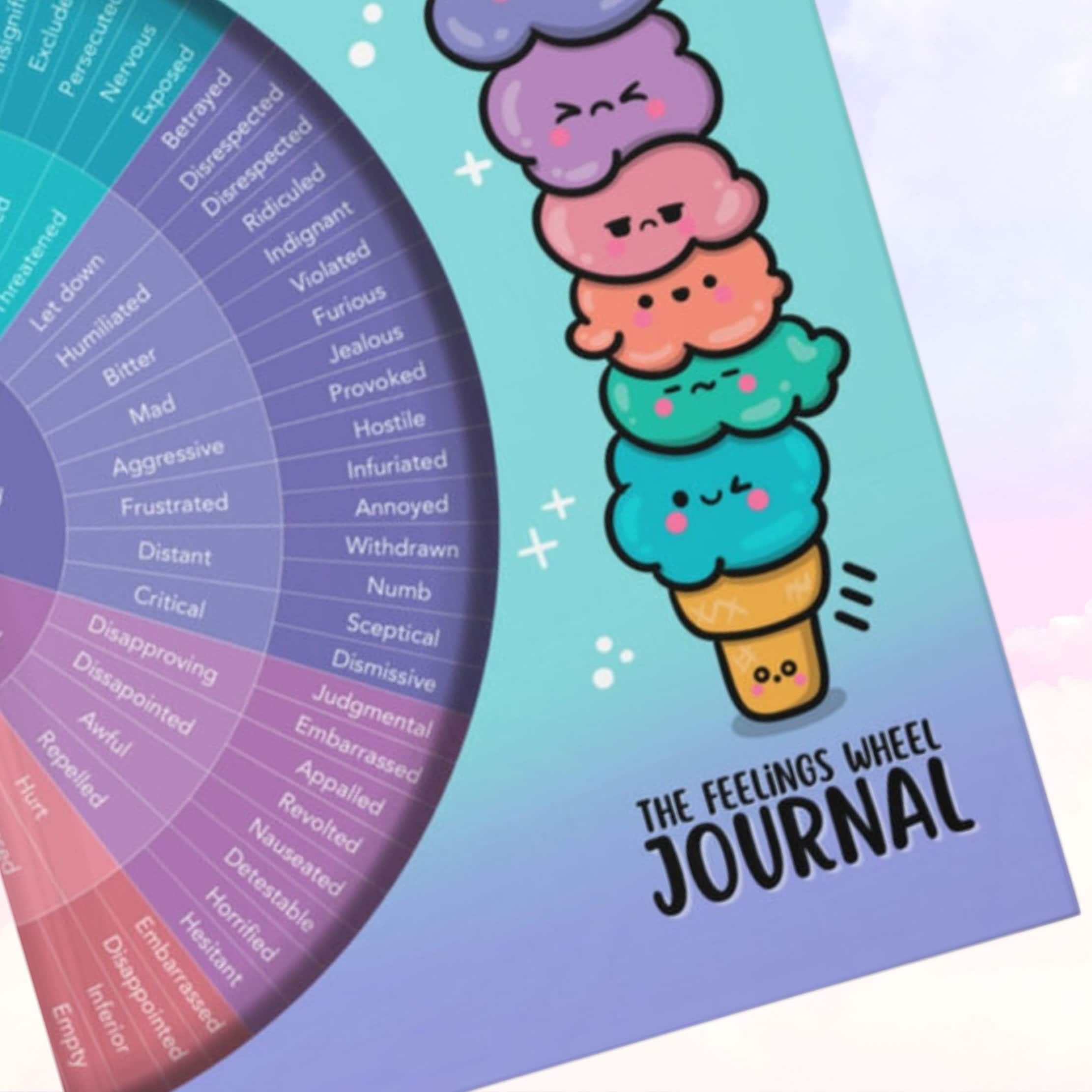 Feelings Wheel Journal / Emotions Wheel / Rainbow Feelings / Therapist ...