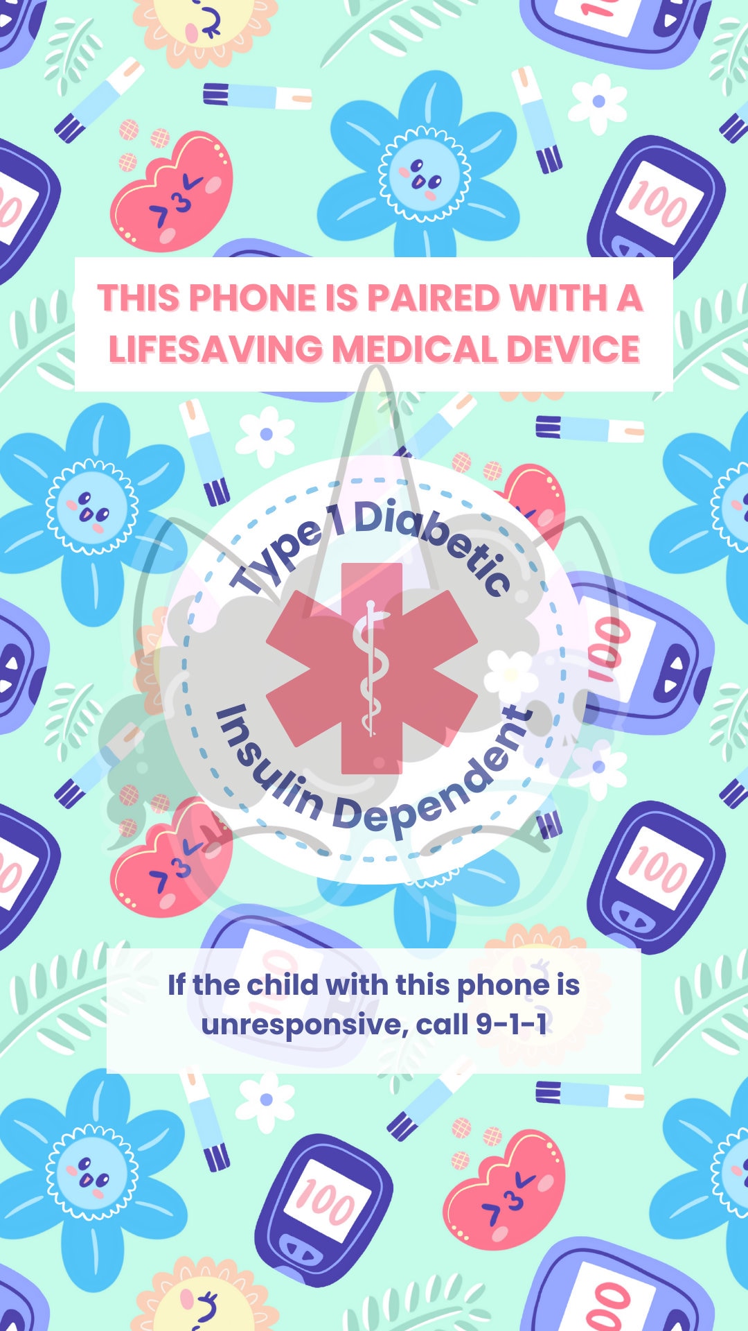 Child Type 1 Diabetes, Medical Alert Phone Wallpaper, T1d Wallpaper ...