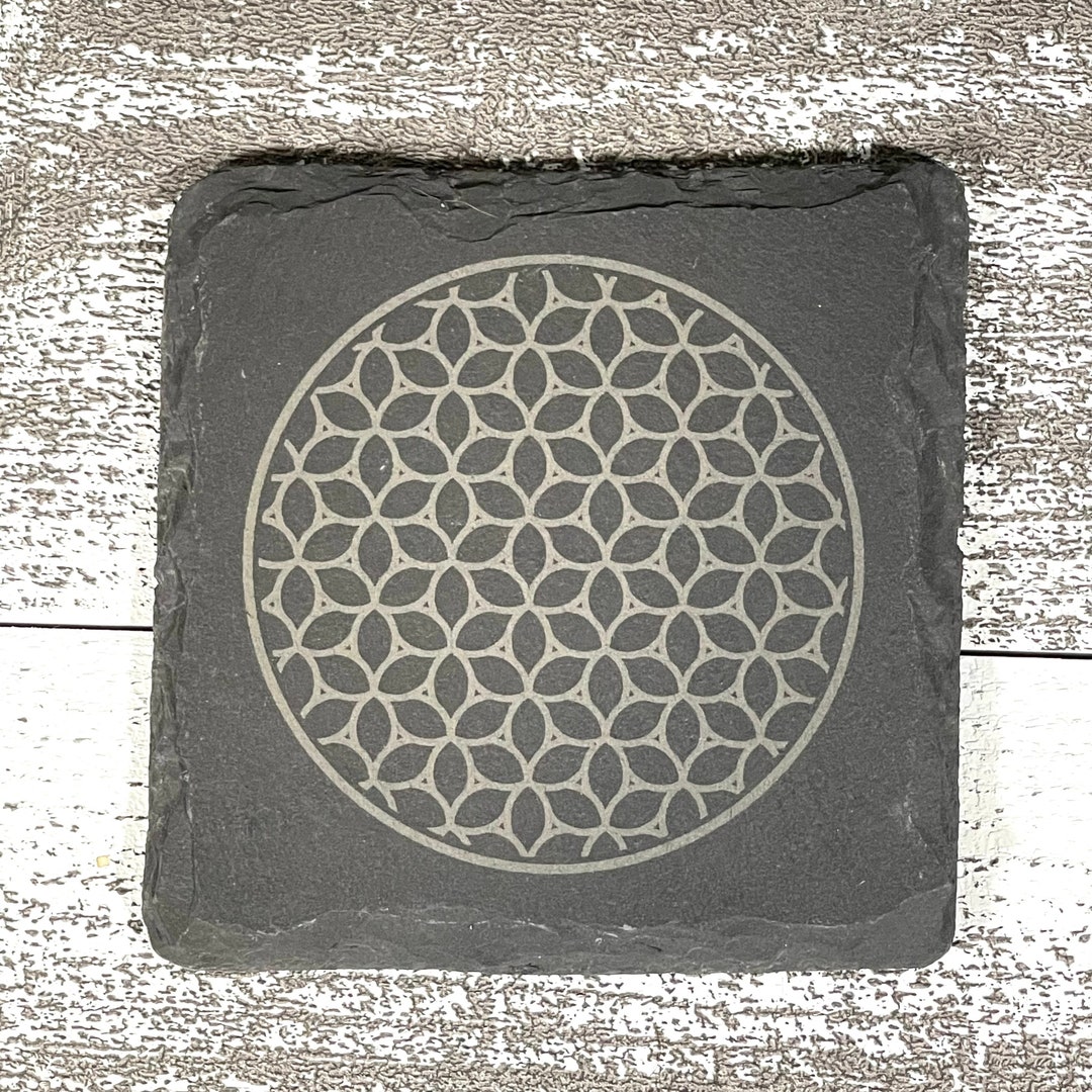 Circle Geometric Slate Coaster Set - Etsy