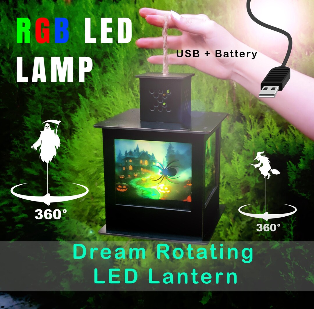 Halloween Dream Rotating LED Lantern, Halloween Decor, Halloween Night ...