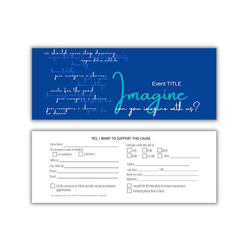 Donation Response Card Three Styles Editable and - Etsy