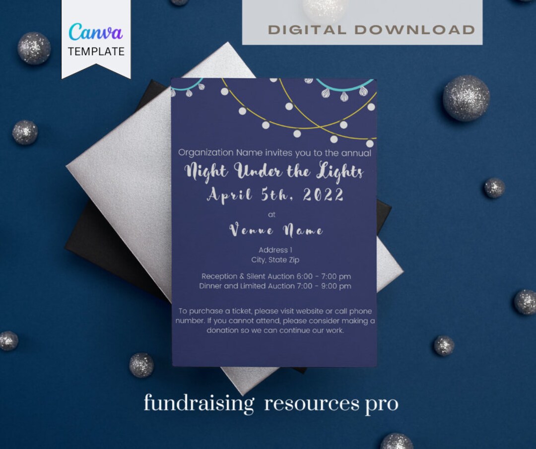 Editable Dark Blue Save the Date Template - Elegant Event Announcement ...