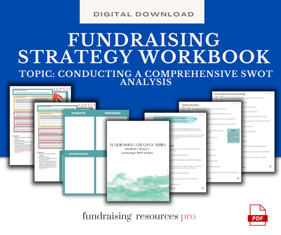 Fundraising Strategy Workbook on Conducting a SWOT Analysis - Etsy
