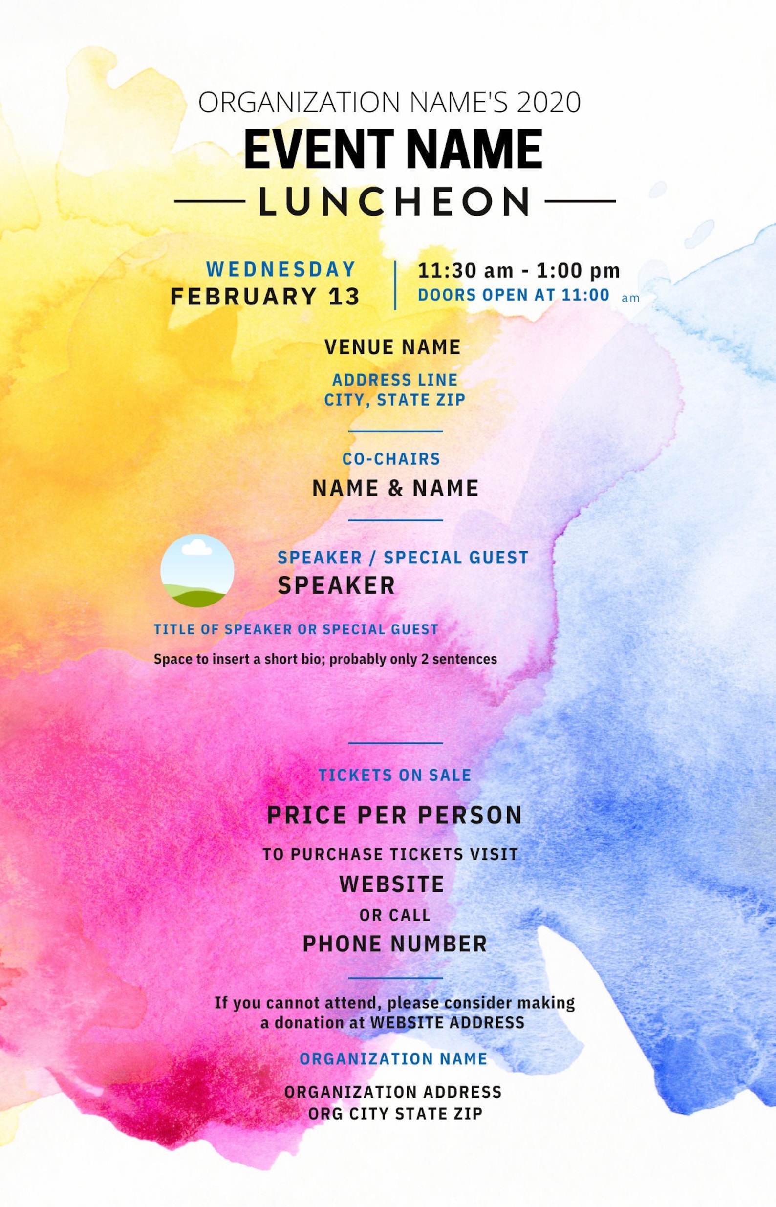 Annual Luncheon Invite Template, Double-sided || Simple, Bright and ...