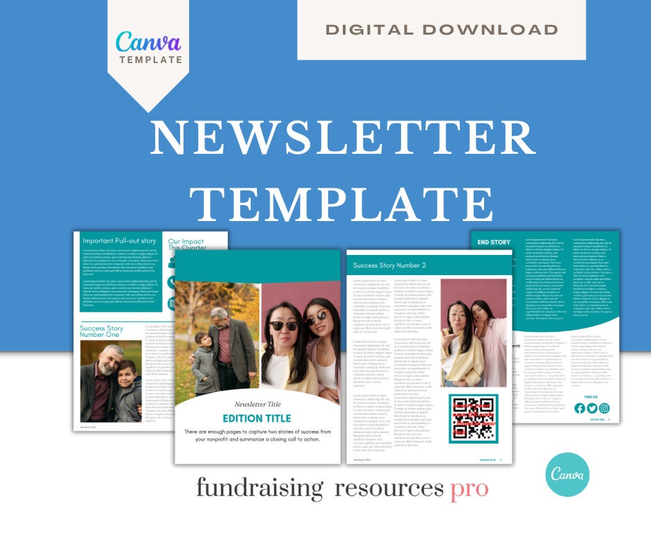 Nonprofit Newsletter Template || A Simple Template to Share Stories and ...
