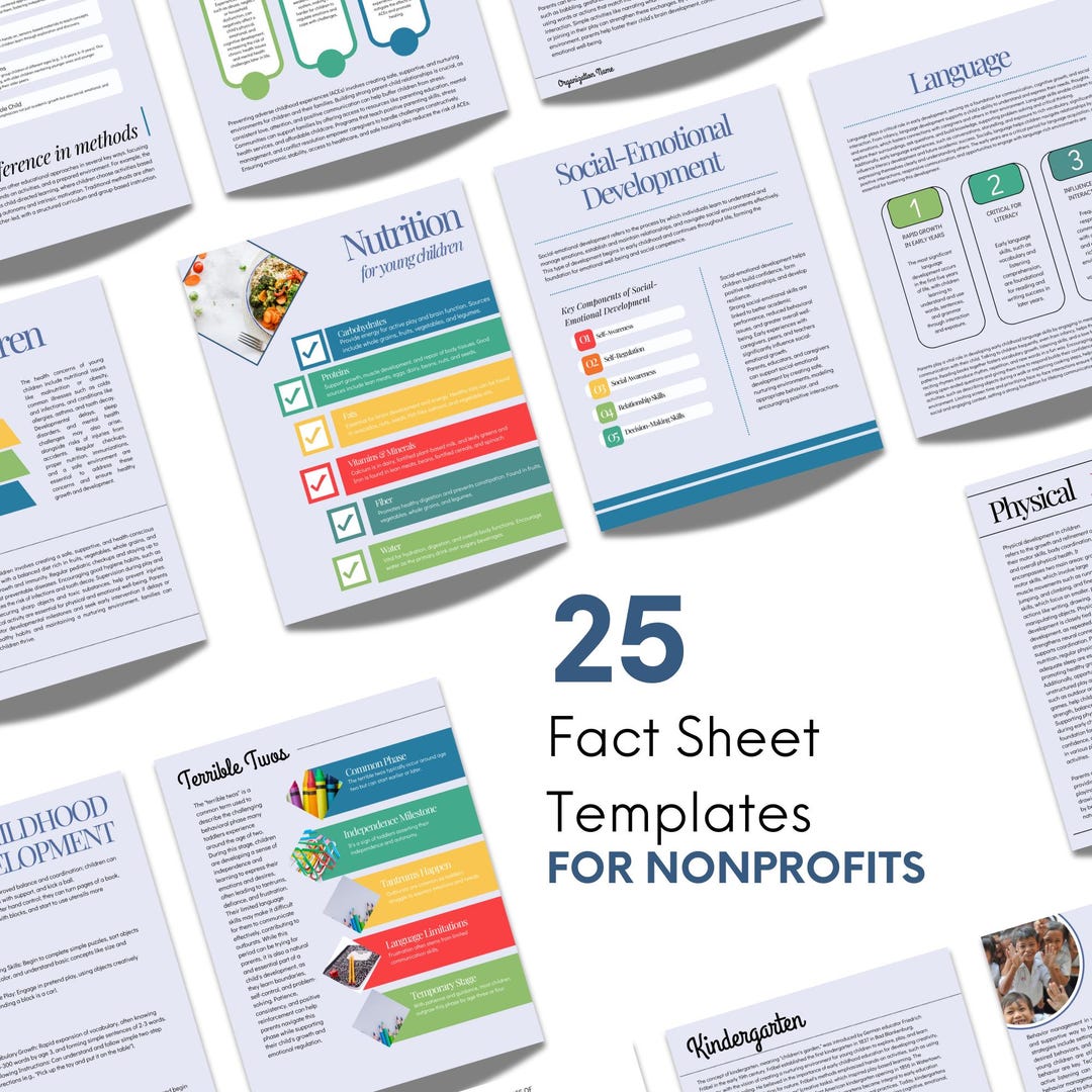 25 Nonprofit Fact Sheet Templates || Editable Canva Layouts (digital ...