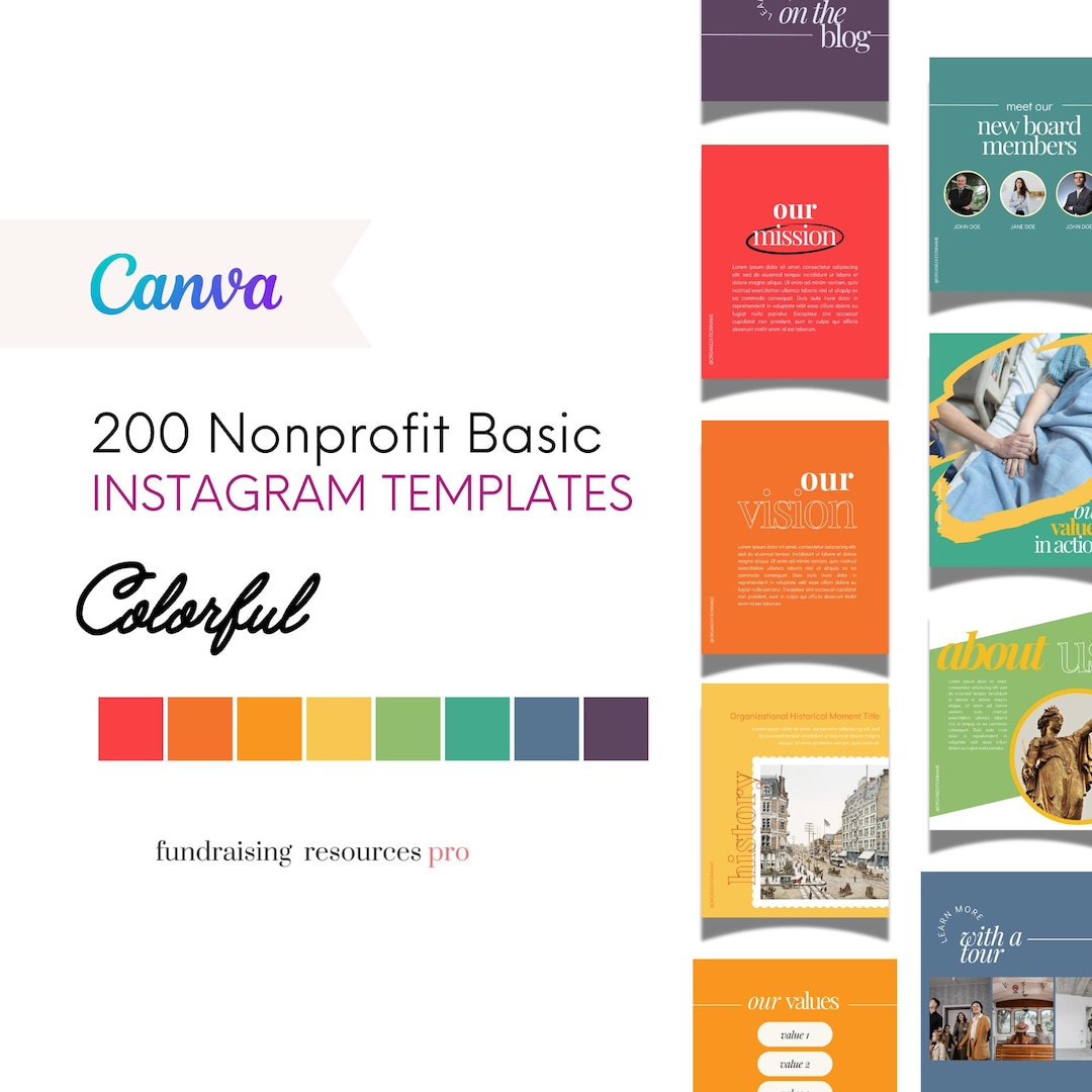 200 Nonprofit Basic Instagram Templates || Colorful Templates to ...