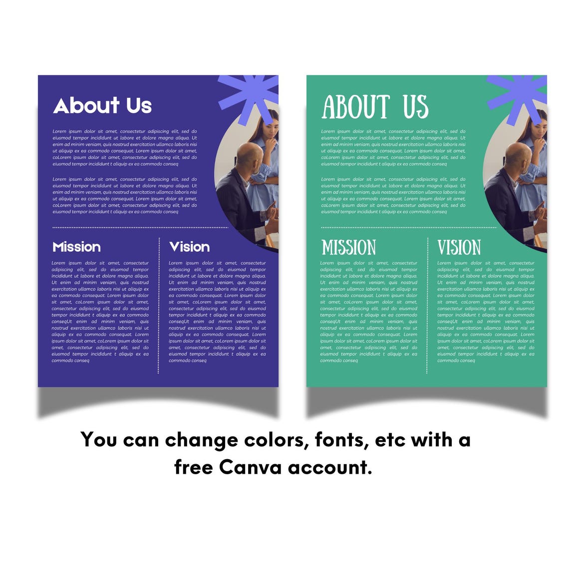 Nonprofit Bold One-pager Templates: Editable Canva Layouts - Etsy