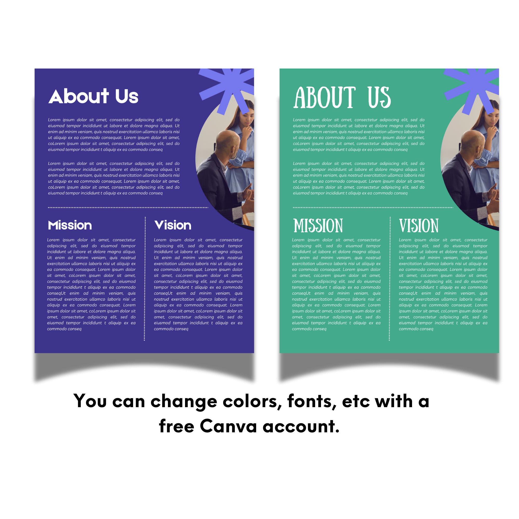 Nonprofit Bold One-pager Templates: Editable Canva Layouts - Etsy