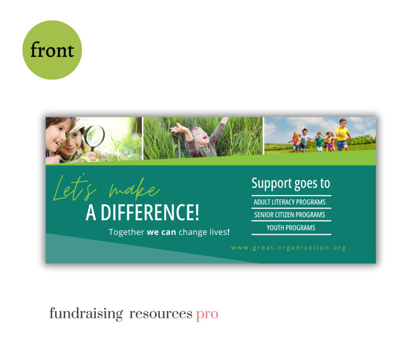 Colorful Donor Reply Card Template | Nonprofit Direct Mail Donation ...