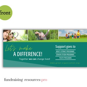 Colorful Donor Reply Card Template | Nonprofit Direct Mail Donation ...