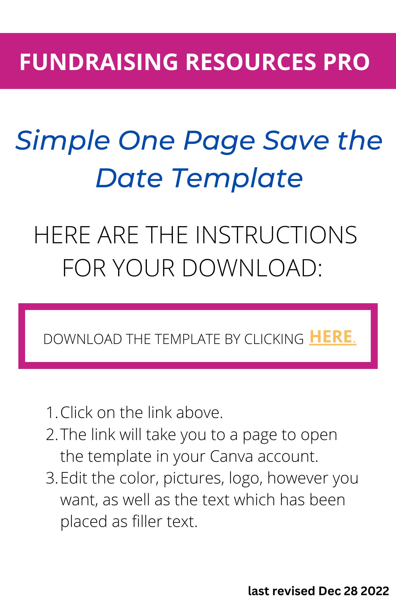 Save The Date Fundraiser Template