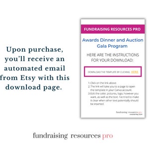 Editable Gala Nonprofit Event Program || Booklet Template || Template ...