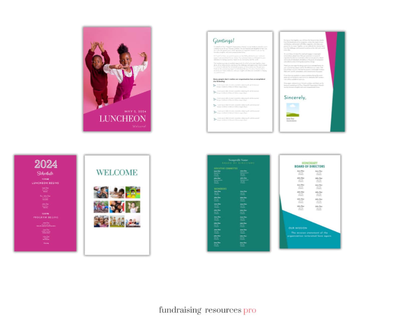 Editable Nonprofit Event Program Booklet Template || Template for ...