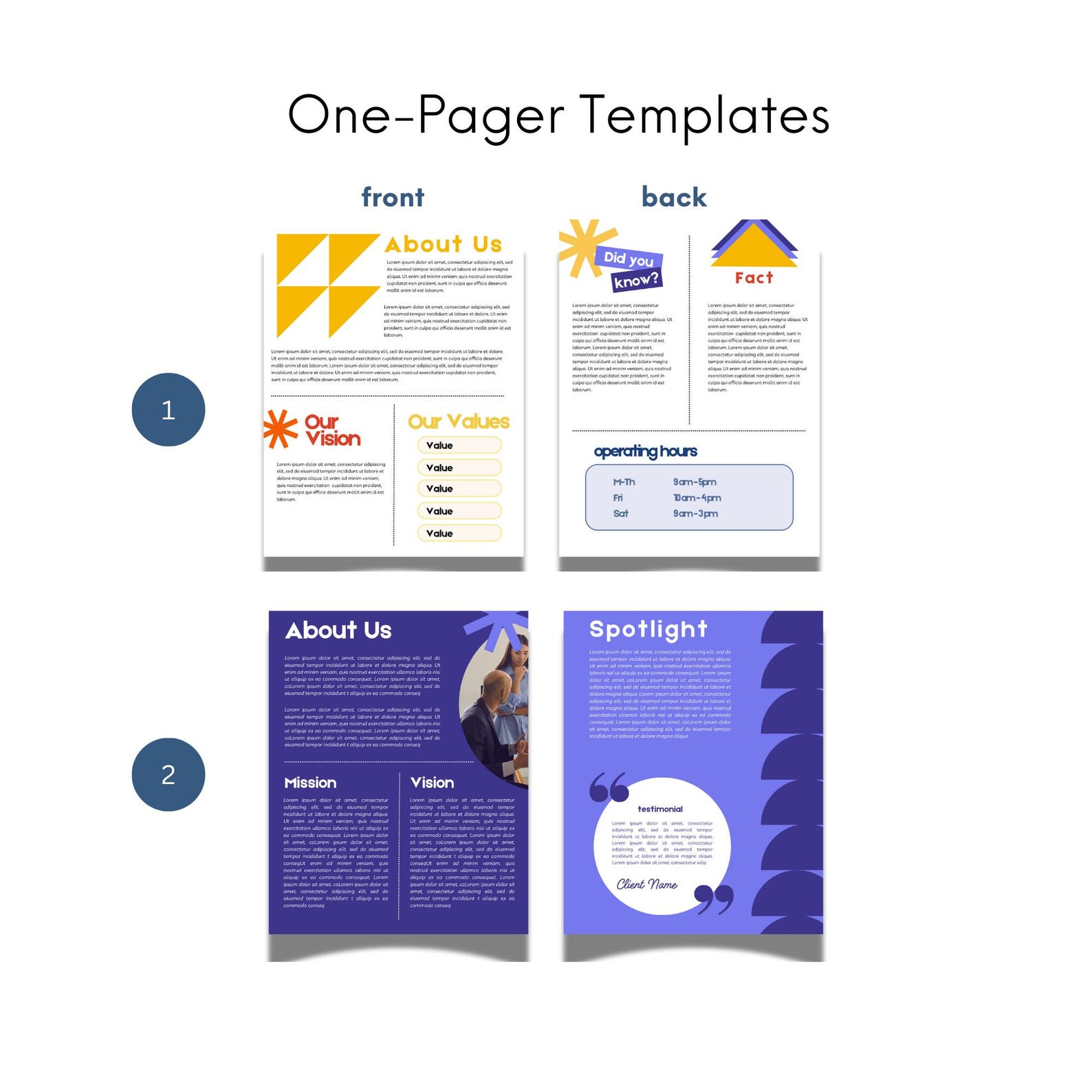 Nonprofit Bold One-pager Templates: Editable Canva Layouts - Etsy