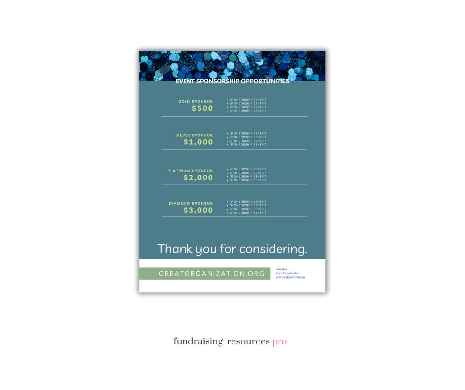 One-pager for Event Sponsorships - Etsy