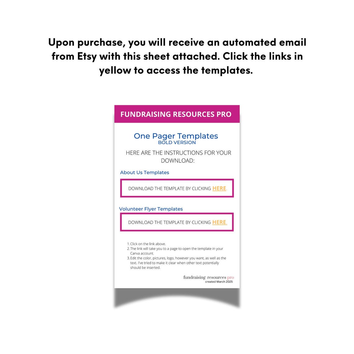 Nonprofit Bold One-pager Templates: Editable Canva Layouts - Etsy