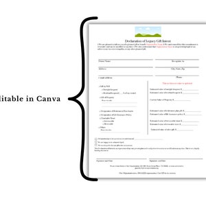 Planned Giving Form Template: Legacy Gift Intent (digital Download) - Etsy
