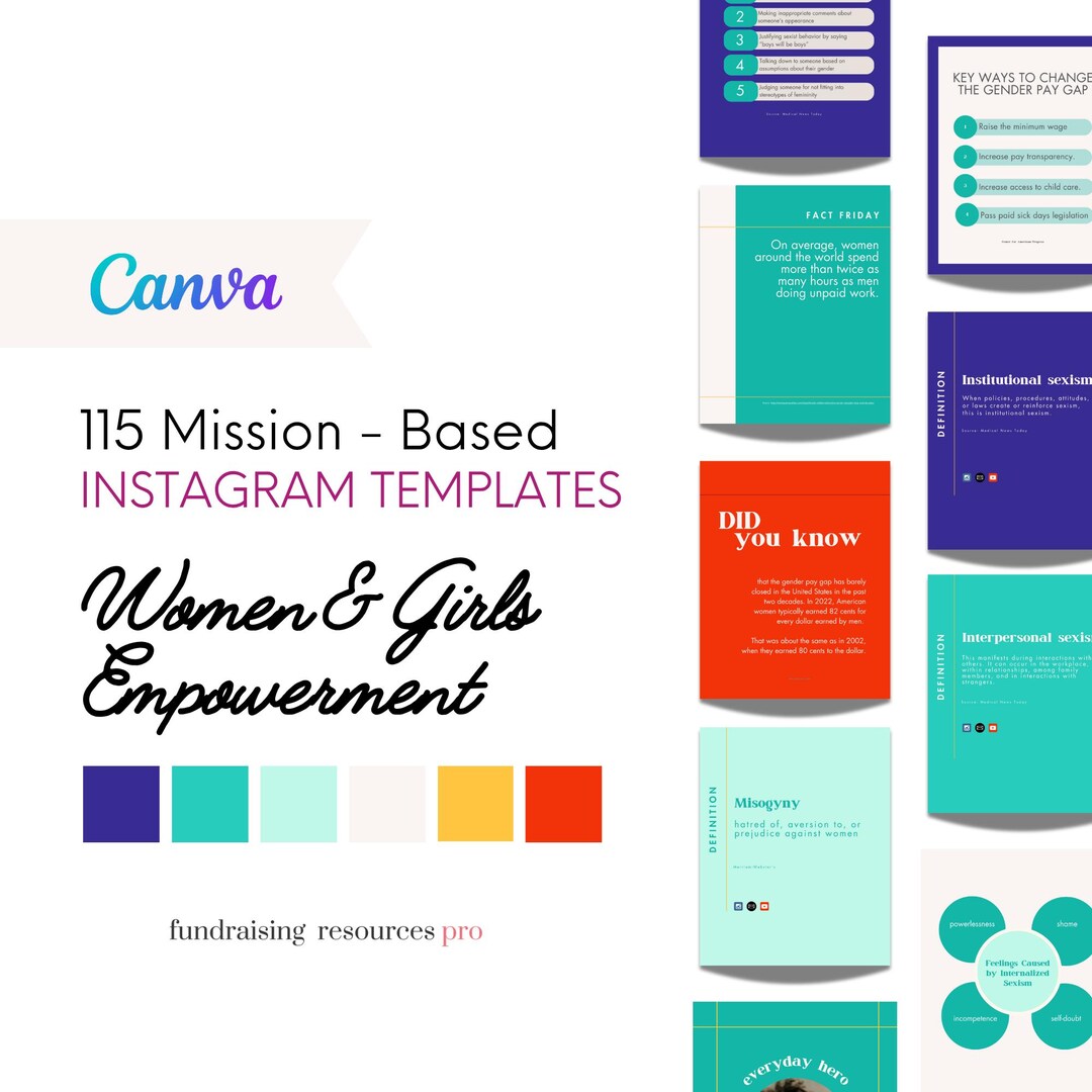 Empower Women & Girls: 115 Nonprofit Instagram Templates - Spark Change ...