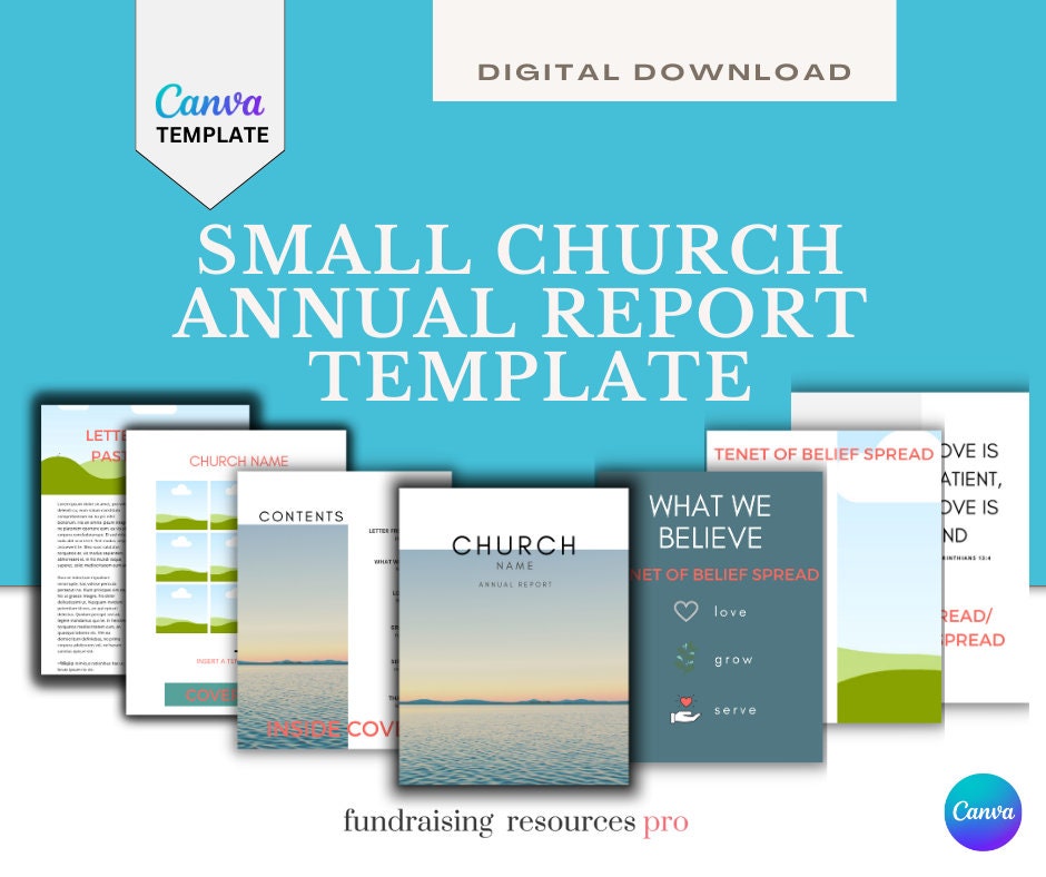 Simple & Editable Annual Report for Small Churches || Canva Template ...