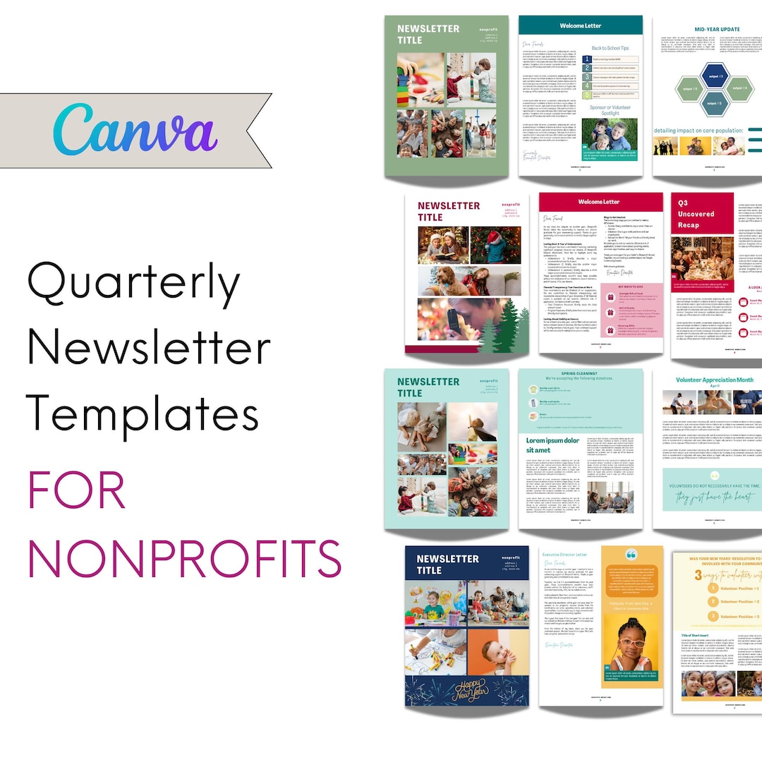 Nonprofit Quarterly Newsletter Templates - Etsy