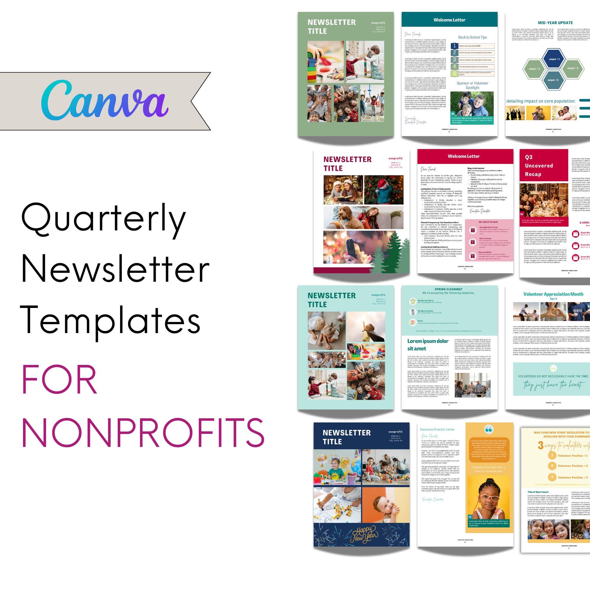Nonprofit Quarterly Newsletter Templates - Etsy