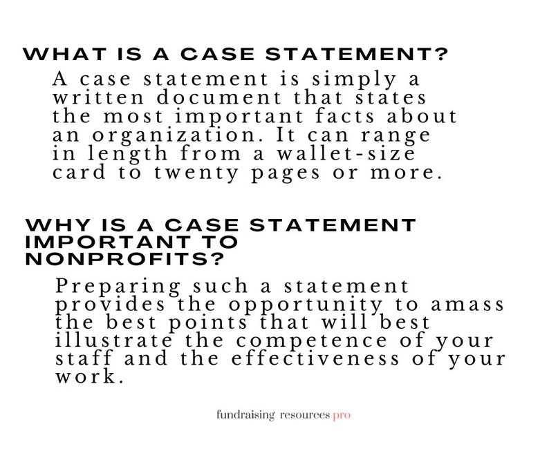 Case Statement Template: Prepare for a Major Fundraising Campaign - Etsy