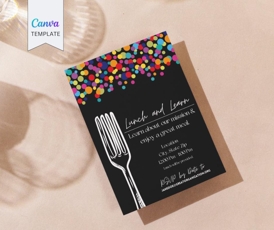 Lunch and Learn Invite Template || 5 X 7 Inch Template for ...