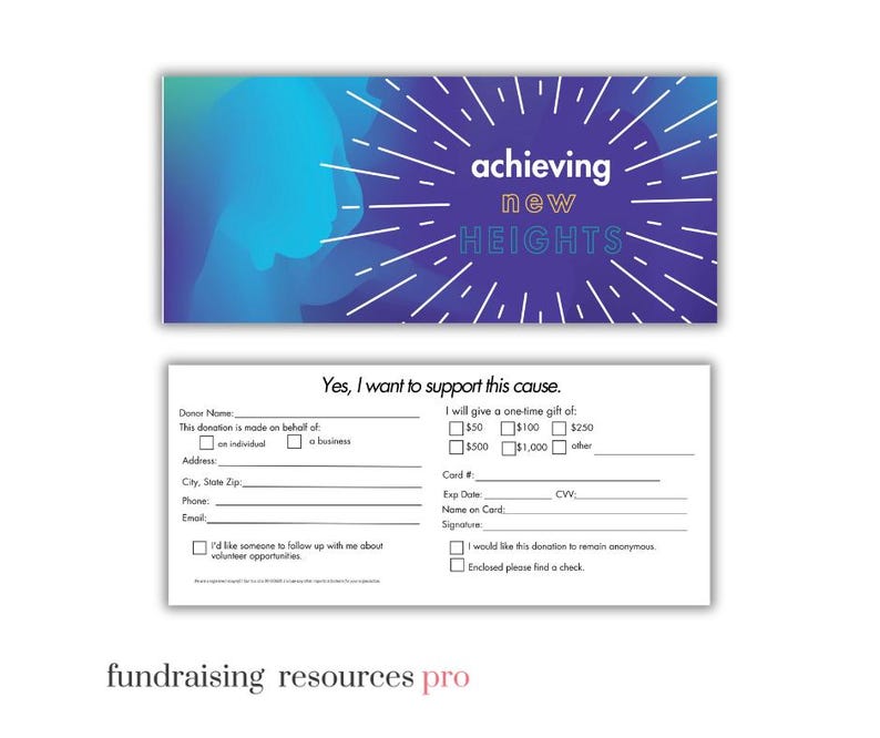 Blue Colorful Donor Reply Card Template | Nonprofit Direct Mail ...