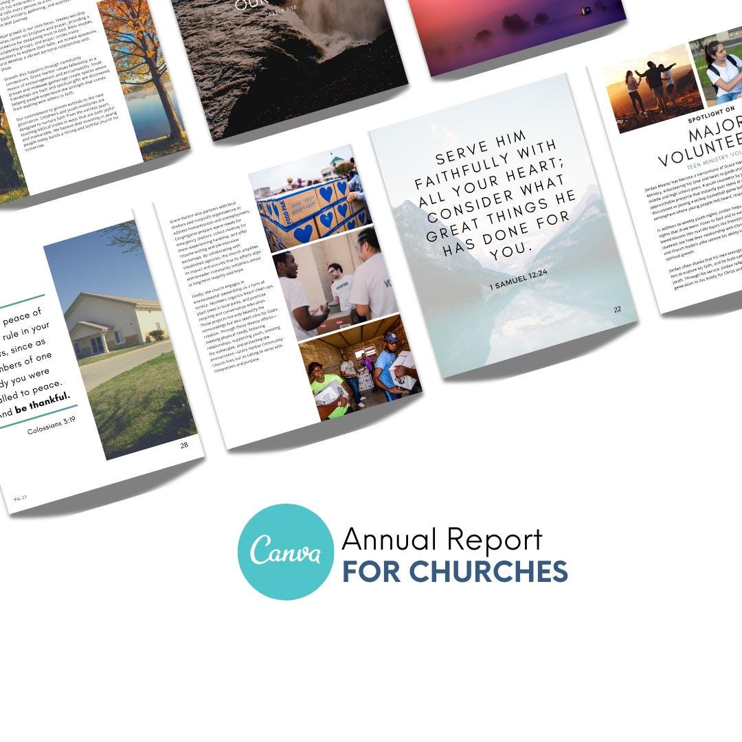 Small Church Annual Report Template: Editable Canva Design (digital ...