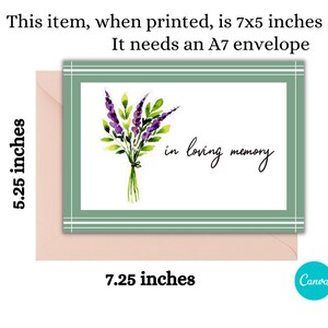 Memorial Donation Notification Card || Editable Canva Template for ...