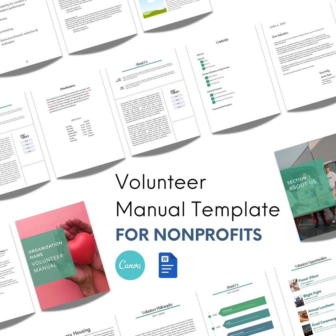 Editable Volunteer Manual & Toolkit for Nonprofits (digital Download ...