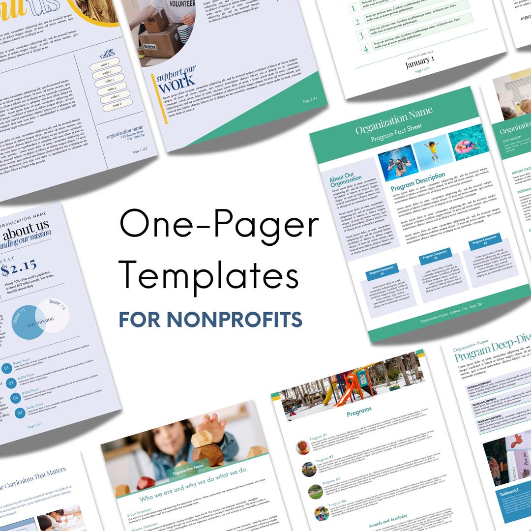 Nonprofit 1-pager Templates: Impactful Presentation Collateral (canva ...