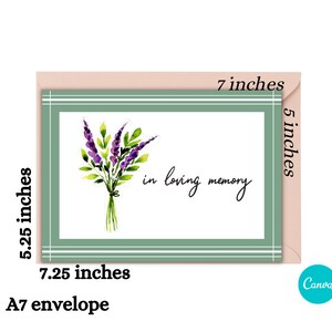 Memorial Donation Notification Card || Editable Canva Template for ...