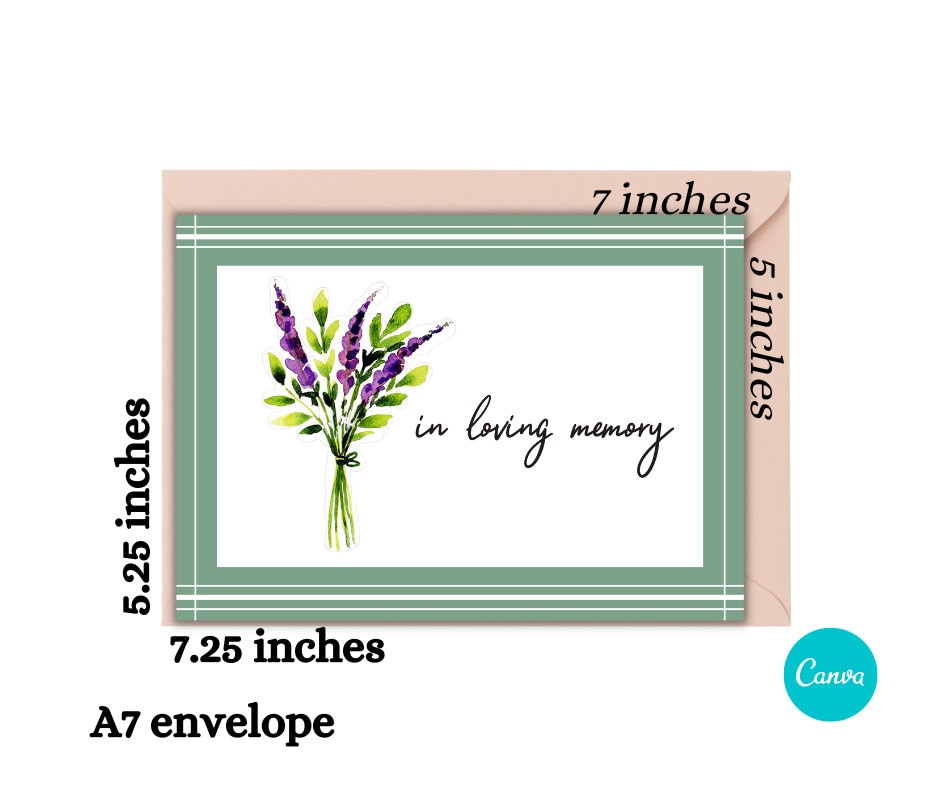 Memorial Donation Notification Card || Editable Canva Template for ...