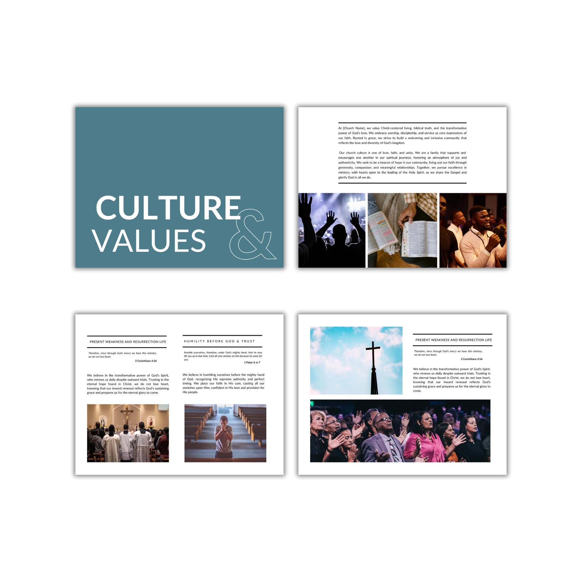 Church Vision and Values Informational Booklet Template - Etsy